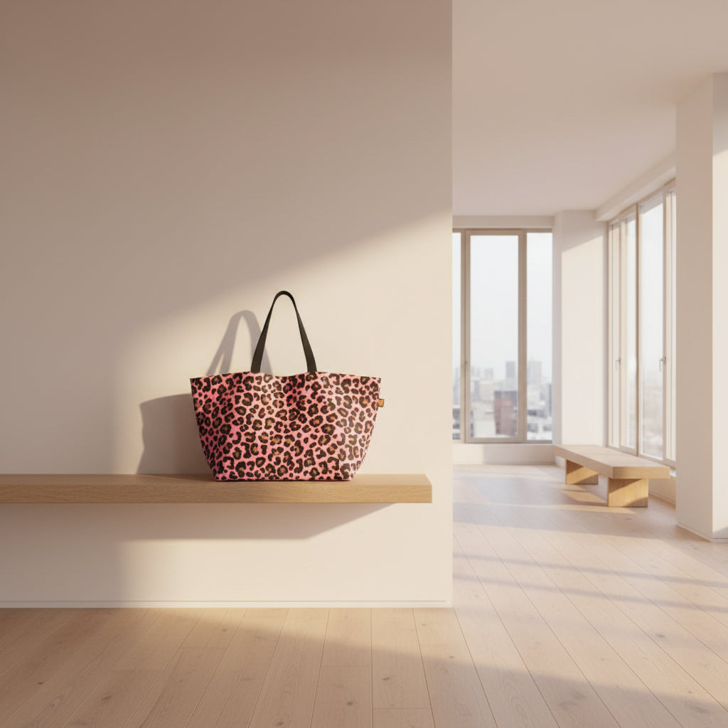 Pink Leopard Contents Bag